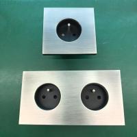 China High Quality Aluminum Panel European French Style 16A Electrical Wall Sockets with USB a Type C Ports Easy Installation for sale