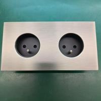 China High Quality Aluminum Panel European French Style 16A Electrical Wall Sockets with USB a Type C Ports Easy Installation for sale