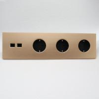 China EU Standard Wall Socket USB Ports 5V 2.1A Double Sockets Aluminum Panel Switches Electrical Sockets Clamps 16A for sale