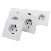 China EU Standard Black Metal Panel Electrical Home Wall Outlet Germany Socket With Grounding for sale