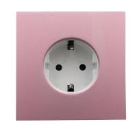 China EU Standard Black Metal Panel Electrical Home Wall Outlet Germany Socket With Grounding for sale