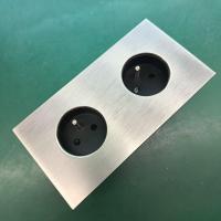 China Factory Sale 1/2 Gang Double French Plug Aluminum Panel 16A Grounded Wall Sockets Outlets IP21 Luxury Style for sale