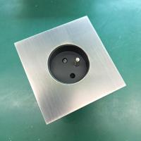 China Factory Sale 1/2 Gang Double French Plug Aluminum Panel 16A Grounded Wall Sockets Outlets IP21 Luxury Style for sale