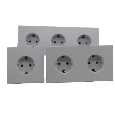 China Double France Aluminum Panel Wall Electrical Socket and EU US Power Plug Outlet for Vimar or legrand Socket Module for sale