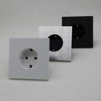China Double France Aluminum Panel Wall Electrical Socket and EU US Power Plug Outlet for Vimar or legrand Socket Module for sale