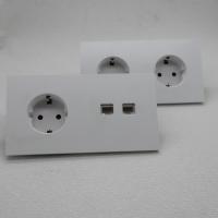 China Double France Aluminum Panel Wall Electrical Socket and EU US Power Plug Outlet for Vimar or legrand Socket Module for sale