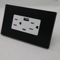 China 20A 125V US Aluminum Outlet Receptacle Ground Fault Protection 18W Dual USB Ports CE ROHS Certified IP21 Rated Luxury Style for sale