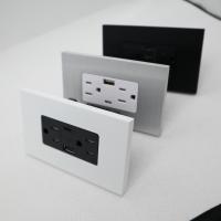 China 20A 125V US Aluminum Outlet Receptacle Ground Fault Protection 18W Dual USB Ports CE ROHS Certified IP21 Rated Luxury Style for sale