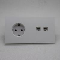 China 16A European EU Socket Aluminum Plate Frame Panel 86 Universal Plug Electric Power Wall Switch Socket Luxury Style 1 USB-A 1 for sale