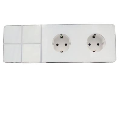 China BS UK India Standard Black Wall Switch Socket Full Glass 10A Plug Outlet Double Sockets Charge Good Quality Universal Socket for sale