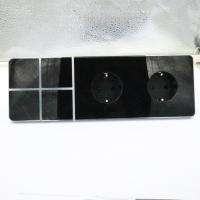 China BS UK India Standard Black Wall Switch Socket Full Glass 10A Plug Outlet Double Sockets Charge Good Quality Universal Socket for sale