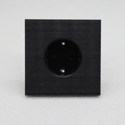 China EU Standard 16A Luxury Aluminum Panel Wall Socket with EU/US Plug USB TV Port RJ45 Type C IP20 Easy Installation for sale