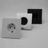 China EU Standard 16A Luxury Aluminum Panel Wall Socket with EU/US Plug USB TV Port RJ45 Type C IP20 Easy Installation for sale