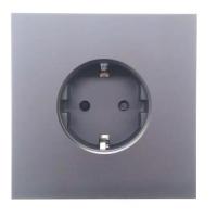 China Double French or European Schuko Aluminum Wall Electrical Socket Power Outlets 16A Rated Current for Vimar or for Legrand Module for sale
