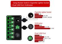 China 6 Gang Marine Rocker Switch Panel 15A IP68 Waterproof LED Backlit Circuit Breaker for Boat RV Car for sale