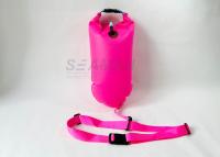 China 15L Pink Open Water Swim Safety Float Dry Bag PVC 0.3mm 9kg Buoyancy for Swimmers Triathletes Kayakers for sale