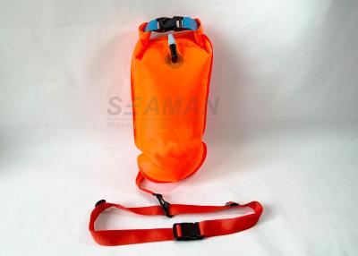 China 15L Nylon TPU Orange Swim Buoy with Built-in Dry Bag for Open Water Triathletes 9kg Buoyancy for sale