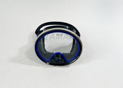 China Oval Scuba Diving Snorkeling Mask Stainless Steel Frame Tempered Glass Lens 14.5x12.5cm for sale