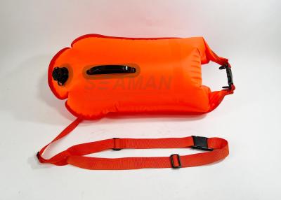 China 28L Open Water Swimming Tow Float Dry Bag Double Chambers Nylon TPU 18kg Buoyancy for sale