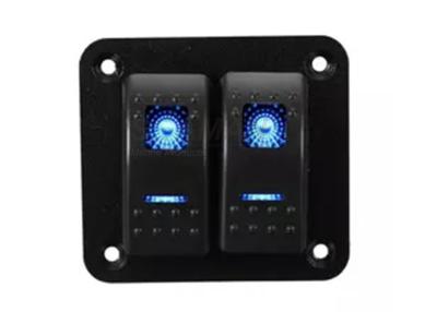China 2 Gang Waterproof Marine Rocker Switch Panel 12V 24V for Boat RV Truck for sale
