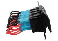 China 4 Gang Marine Rocker Switch Panel Waterproof IP65 12V 24V 5 Pin On Off Toggle Blue LED Light for sale