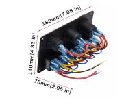 China Waterproof 6 Gang Marine Boat Rocker Switch Panel 12V 24V Aluminum LED Fused for sale