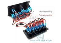 China 6 Gang LED Rocker Switch Panel Marine Boat 12V 24V Waterproof IP65 Pre-wired for sale