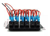 China 6 Gang LED Rocker Switch Panel Marine Boat 12V 24V Waterproof IP65 Pre-wired for sale