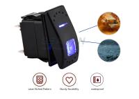 China 24V Waterproof Marine Switch Panel 6 Gang 5 Pin On Off 2 LED Blue Light Aluminum Rocker for sale