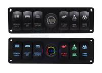 China 6 Gang Marine Boat Splashproof Switch Panel SPST ON Off 12V 24V Waterproof for sale