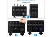China 5 Gang Rocker Switch Panel 12V 20A Marine Boat Toggle Switch Board with USB Voltmeter for sale