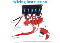 China 5 Gang Rocker Switch Panel 12V 20A Marine Boat Toggle Switch Board with USB Voltmeter for sale