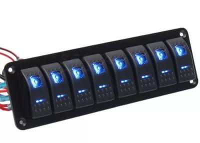 China 8 Gang Rocker Switch Panel with Circuit Breakers Waterproof 12V 24V for Marine Boat RV Truck for sale