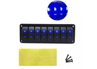 China 8 Gang Rocker Switch Panel with Circuit Breakers Waterproof 12V 24V for Marine Boat RV Truck for sale