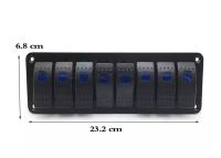 China 8 Gang Rocker Switch Panel with Circuit Breakers Waterproof 12V 24V for Marine Boat RV Truck for sale