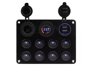 China 8 Gang Marine Toggle Switch Panel with 4.2A USB Charger Voltmeter IP65 Waterproof 12V 24V for sale