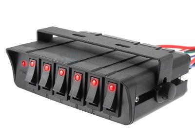 China 12V 24V 6 Gang Waterproof Marine Switch Panel LED Rocker Switch Box for Boat RV Truck for sale