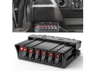 China 12V 24V 6 Gang Waterproof Marine Switch Panel LED Rocker Switch Box for Boat RV Truck for sale