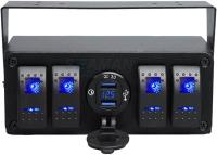 China 4 Gang Marine LED Switch Panel Box with Dual USB Charger Voltmeter 12V 24V for sale