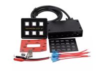 China 6 Gang Touch Screen Marine Switch Panel 12V 24V Blue LED Waterproof with Fuses and 15 Pin VGA Cable for sale