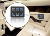 China 6 Gang Touch Screen Marine Switch Panel 12V 24V Blue LED Waterproof with Fuses and 15 Pin VGA Cable for sale