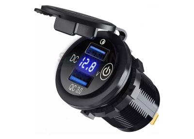 China 12V 24V Touch Control Marine Switch Panel with Dual QC3.0 USB Charger and LED Voltmeter for sale
