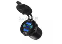 China 12V 24V Waterproof Marine Switch Panel with PD 20W Type C and QC3.0 Dual USB Charger Socket for sale