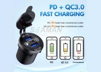 China 12V 24V Waterproof Marine Switch Panel with PD 20W Type C and QC3.0 Dual USB Charger Socket for sale
