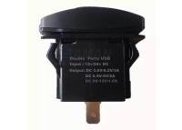 China 12V 36W Waterproof Dual QC3.0 USB Charger Socket with LED Voltmeter for Marine RV Golf Cart for sale