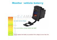 China 12V 24V Marine Waterproof Switch Panel USB C QC 3.0 Charger with Voltmeter for Boat RV for sale