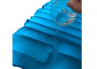 China 120cm 140cm 180cm Lightweight Camping Mat Foldable Foot Press Inflatable Sleeping Pad with Pillow for sale
