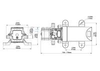 China 12V 24V Electric Diaphragm Bilge Pump 80PSI 1.0 GPM Marine Self Priming for sale