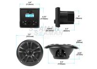 China 12V 180W Marine Bluetooth Receiver Speaker Package 6.5 inch Waterproof for Boat UTV for sale