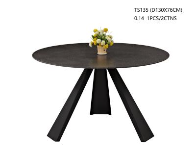 China fixed、 black、 ceramic、 tempered glass dining table for sale